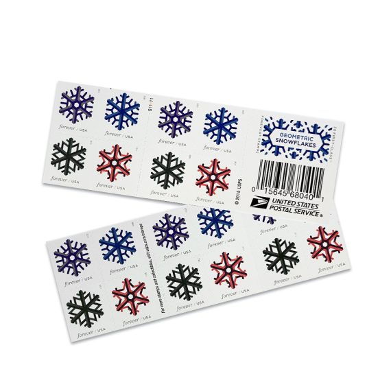 Geometric Snowflakes Stamps - Forever Stamp Store