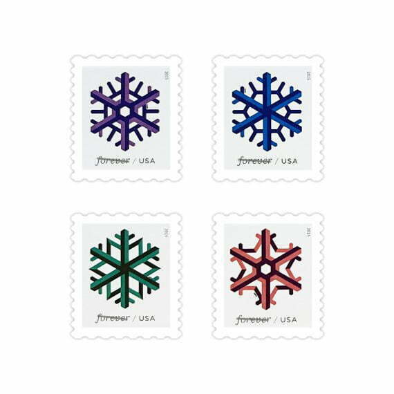 Geometric Snowflakes Stamps - Forever Stamp Store