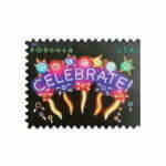Neon Celebrate Stamp - Forever Stamp Store